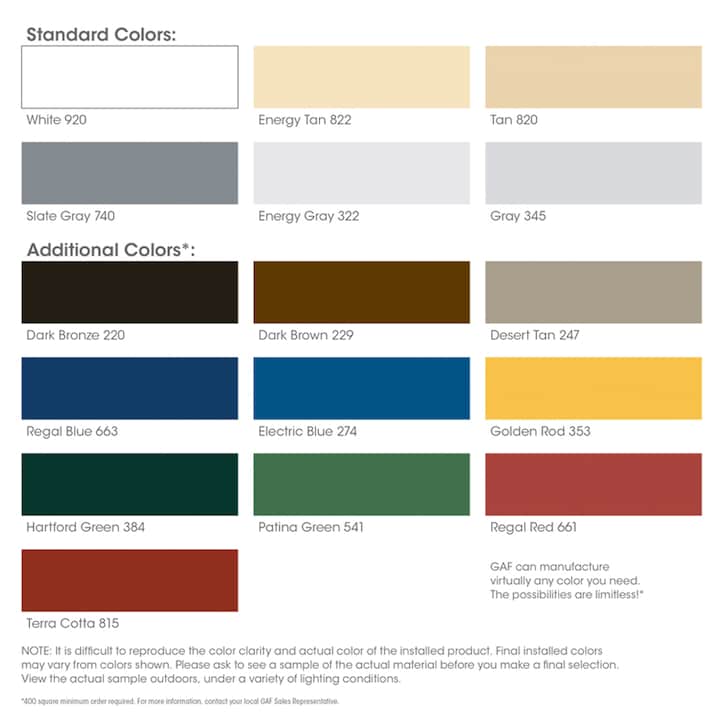 Fabral Color Chart Color Charts TitanTek